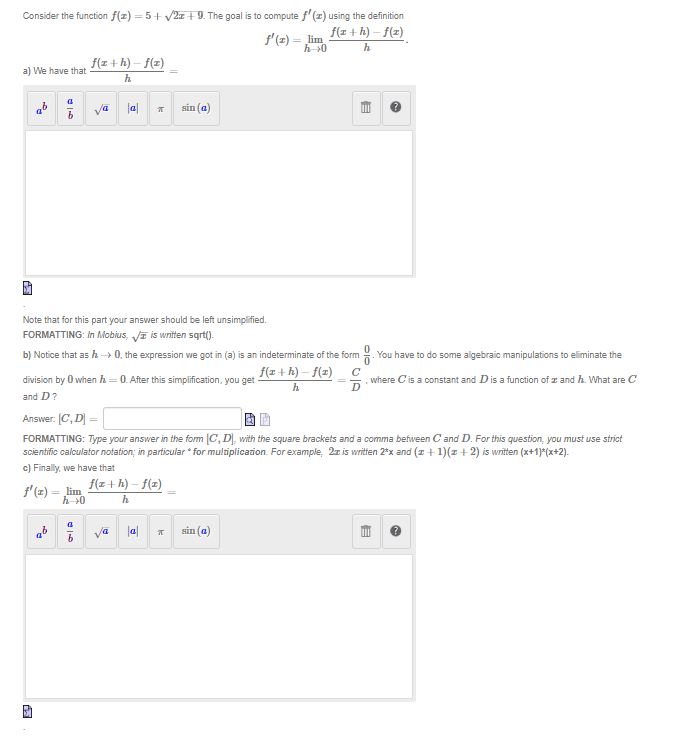 Solved Consider the function f(x)=5+2x+9. The goal is to | Chegg.com