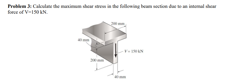 Solved Problem 3: Calculate the maximum shear stress in the | Chegg.com