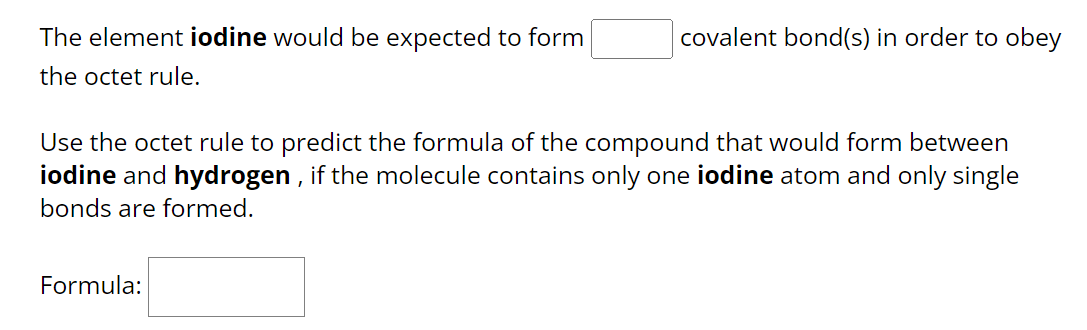 Solved The element iodine would be expected to form covalent | Chegg.com