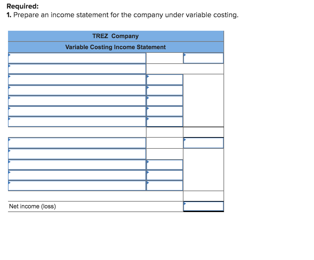 Solved Problem 19-2A Variable costing income statement and | Chegg.com