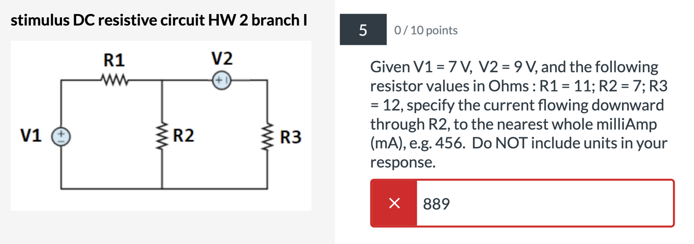 Solved Given V1 \( =7 \mathrm{~V} \), | Chegg.com