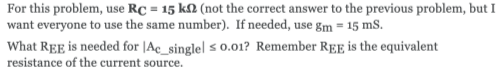 Solved The differential gain specification is Ad_singlel > | Chegg.com