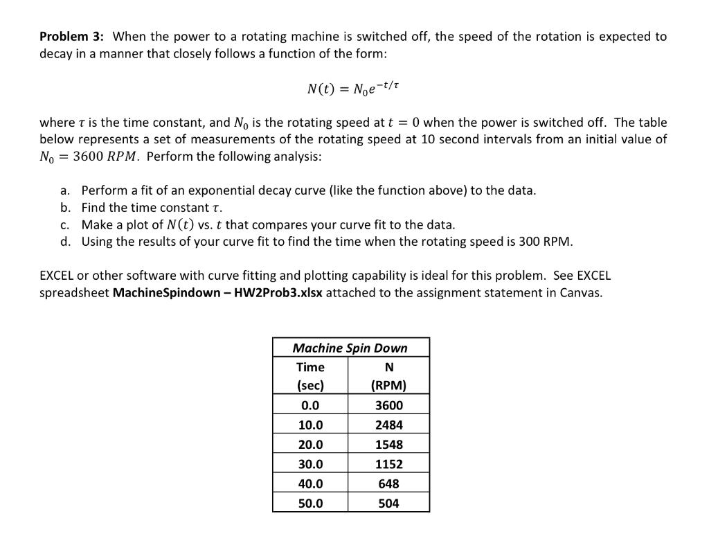 Solved Problem 3: When the power to a rotating machine is | Chegg.com