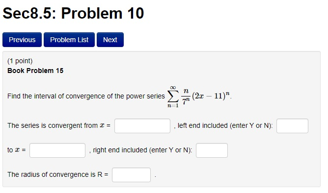 Solved Sec8.5: Problem 10 Previous Problem List Next (1 | Chegg.com