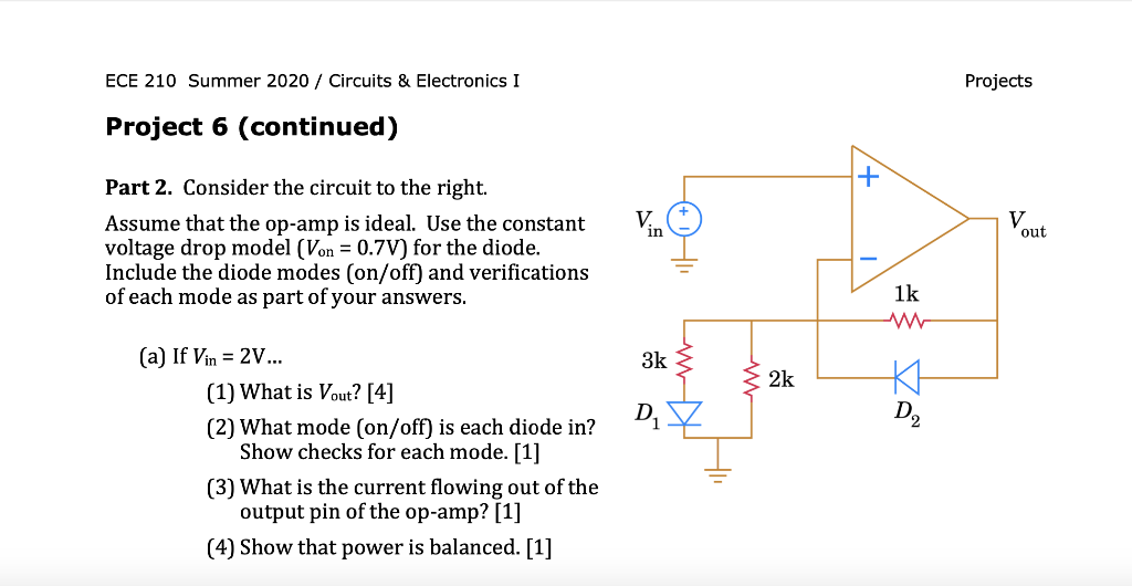 Solved ECE 210 Summer 2020 / Circuits & Electronics I | Chegg.com
