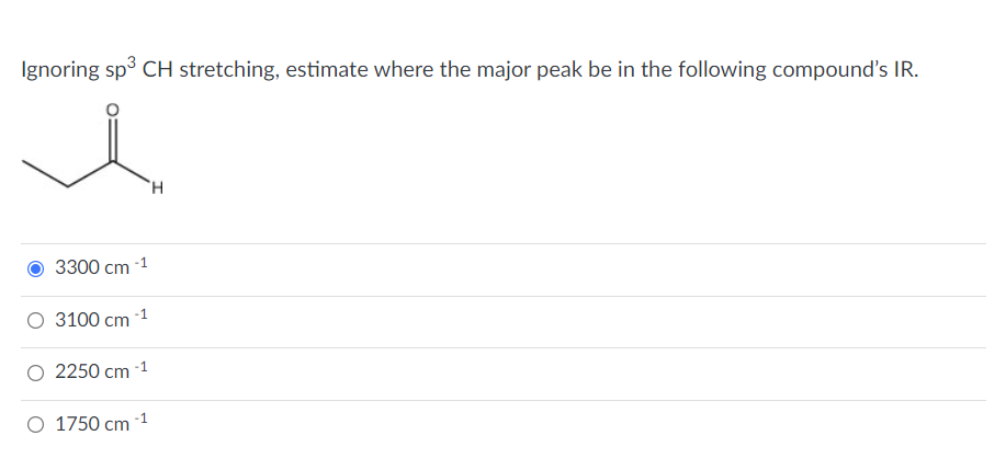 Solved Ignoring sp3CH stretching, estimate where the major | Chegg.com