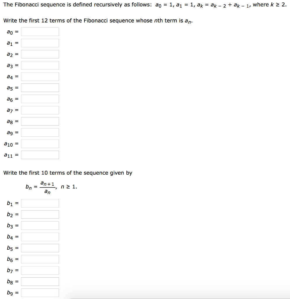 Solved The Fibonacci Sequence Is Defined Recursively As 3686