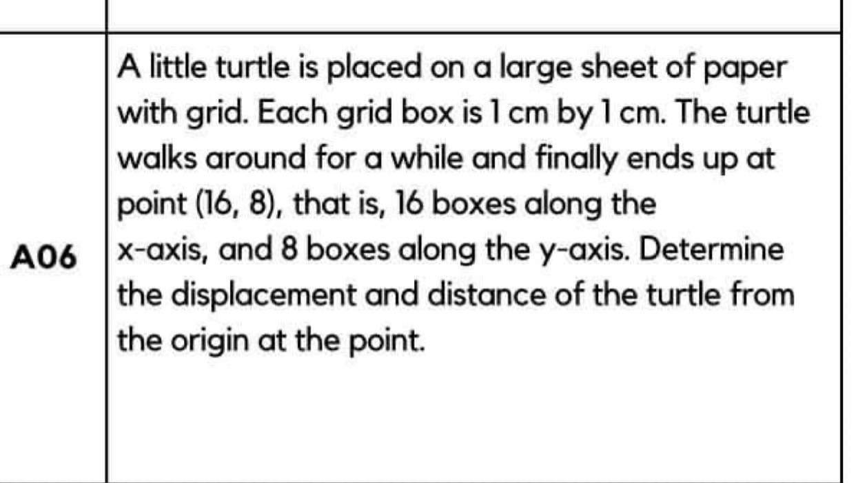 Solved A little turtle is placed on a large sheet of paper | Chegg.com