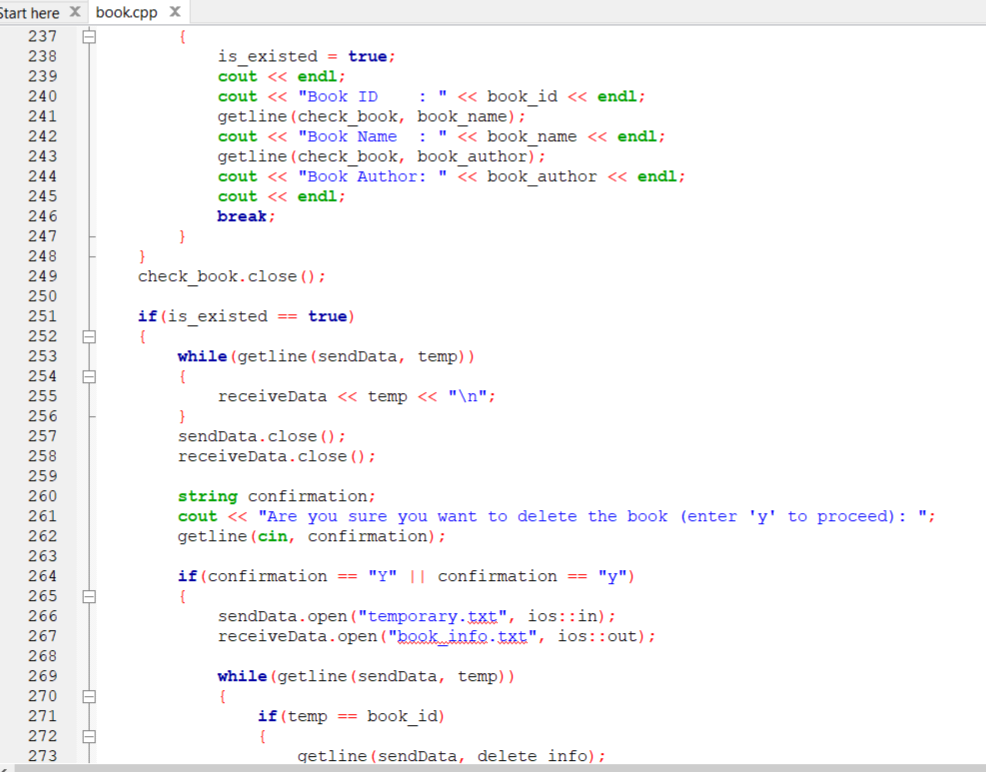 Solved void Book:: delete_book() { string book_id, | Chegg.com