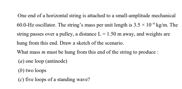 Solved One end of a horizontal string is attached to a | Chegg.com