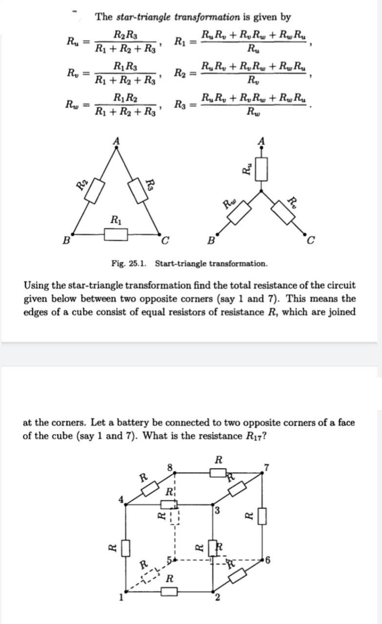 Solved The star-triangle transformation is given by R2R3 Ru= | Chegg.com