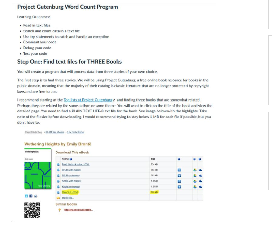 Solved Project Gutenburg Word Count Program Learning | Chegg.com