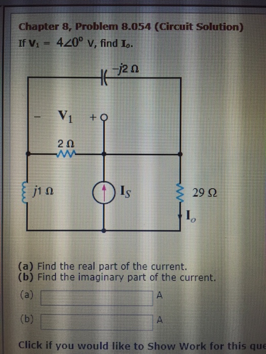 Solved Chapter 8, Problem 8.054 (Circuit Solution) If V1 = | Chegg.com