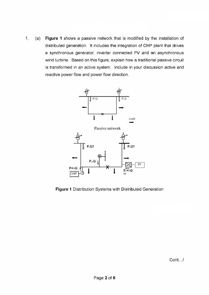 Solved 1. (a) Figure 1 shows a passive network that is | Chegg.com
