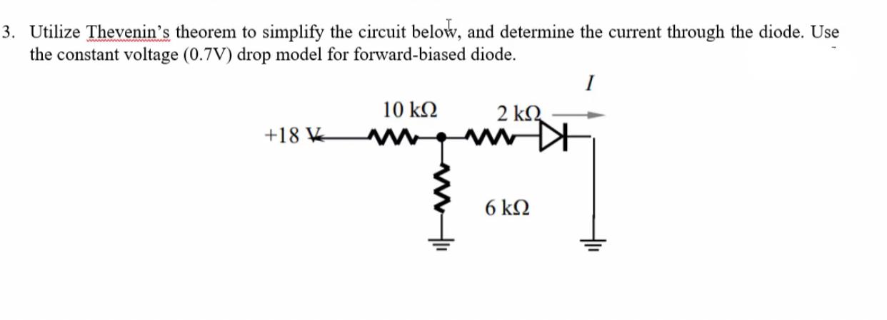 Solved 3. Utilize Thevenin's theorem to simplify the circuit | Chegg.com