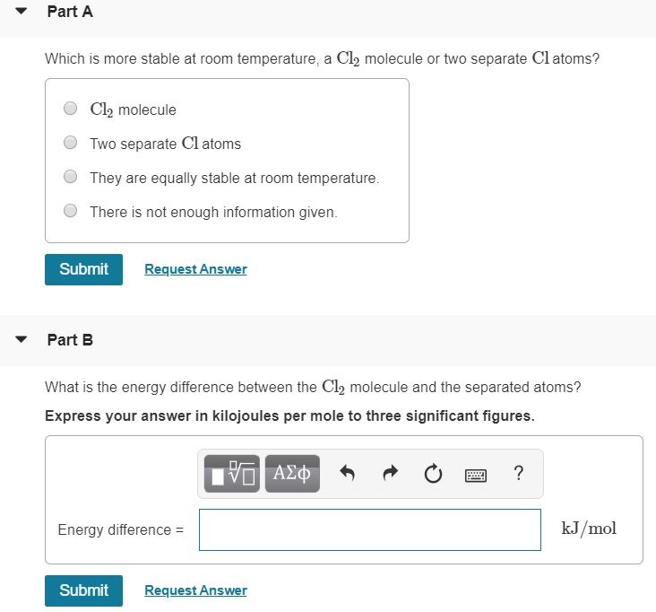 Solved Part A Which is more stable at room temperature, a | Chegg.com