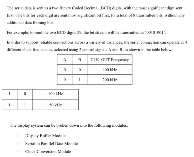 Description A 2 digit 7-Segment LED Display system is | Chegg.com