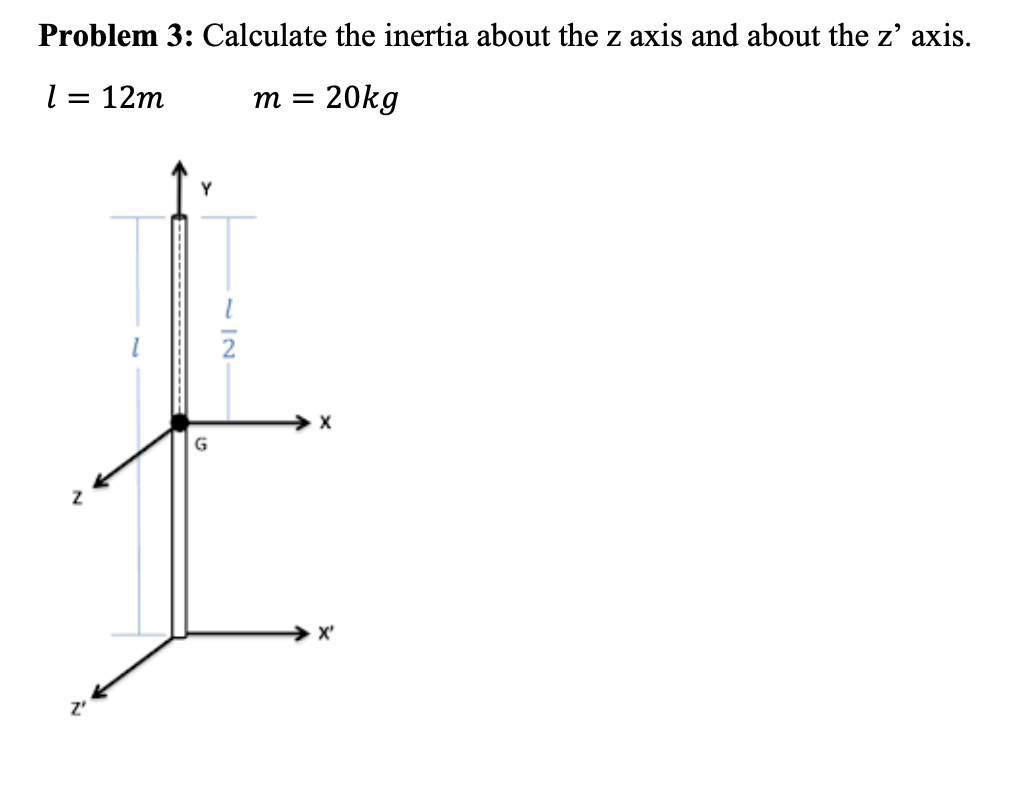 Solved Problem 3: Calculate the inertia about the z axis and | Chegg.com