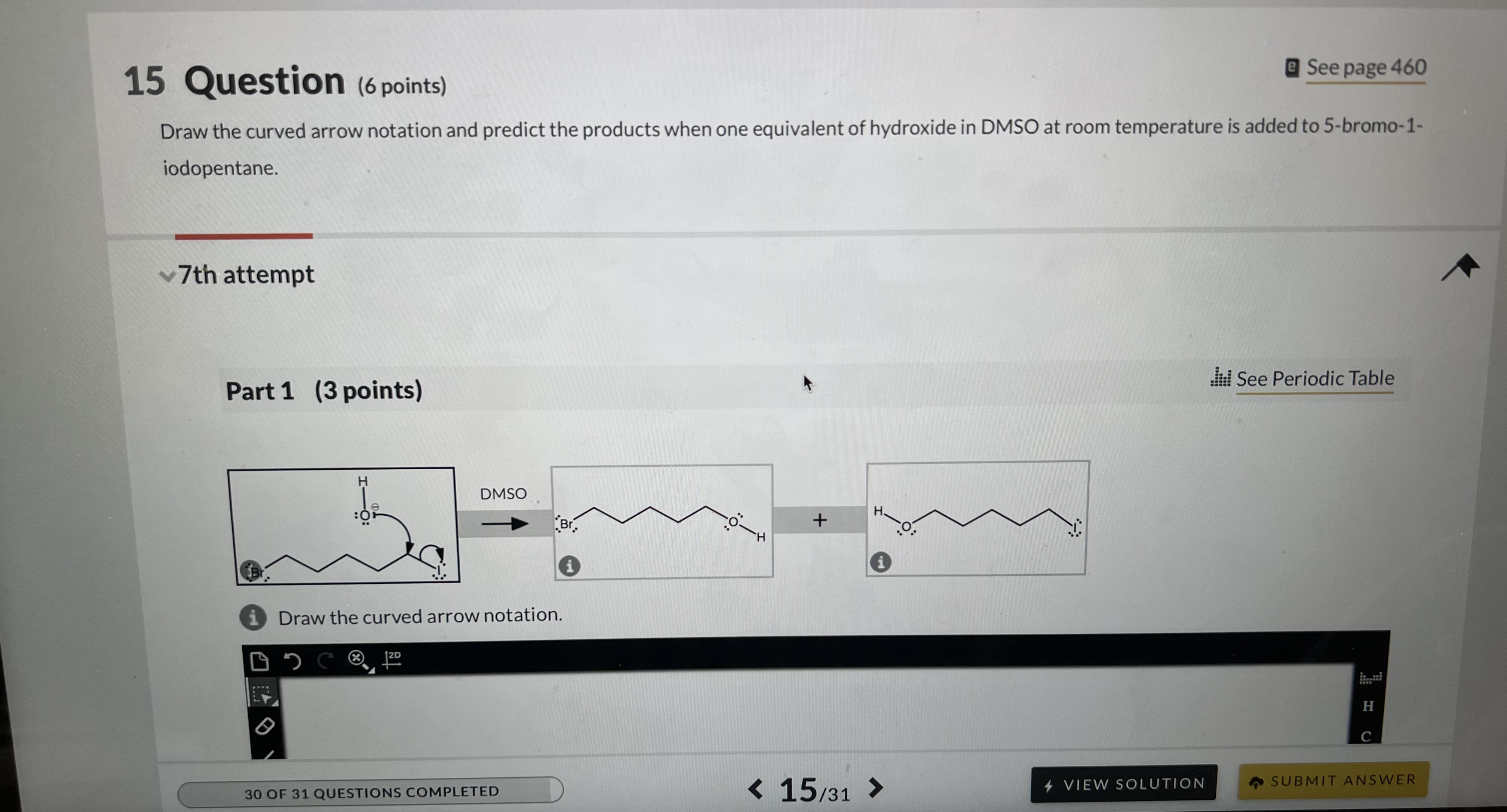 Solved Question (6 points) E See page 460 Draw the curved | Chegg.com