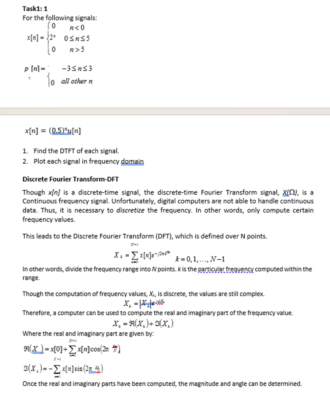 Solved For the following signals: | Chegg.com