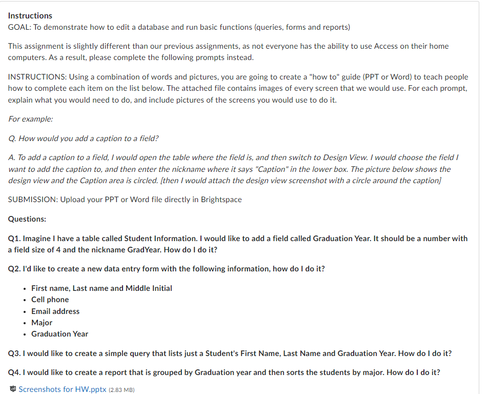 Solved Instructions GOAL: To demonstrate how to edit a | Chegg.com