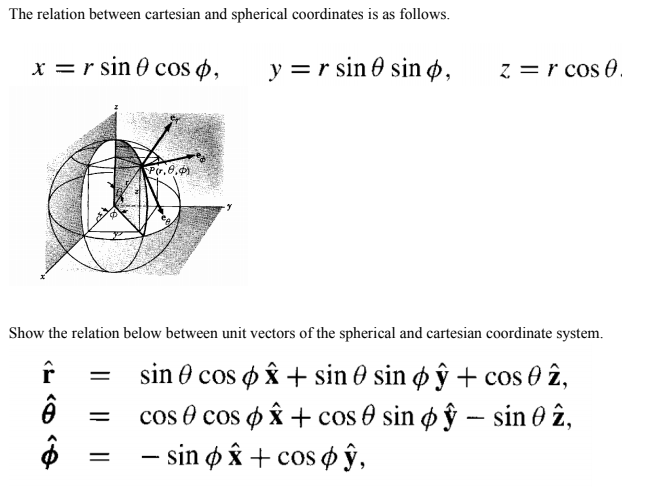 Solved The Relation Between Cartesian And Spherical Chegg