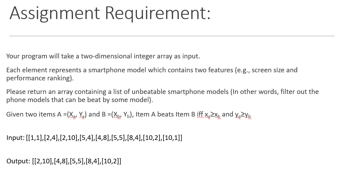 Solved Assignment Requirement: Your program will take a | Chegg.com