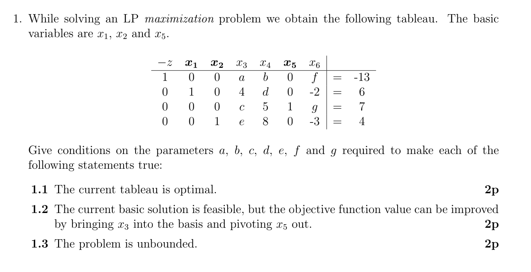1. While solving an LP maximization problem we obtain | Chegg.com