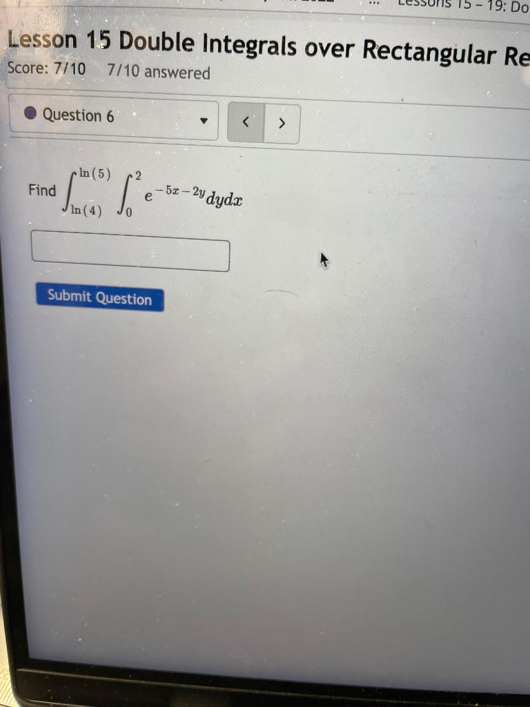 Solved Lesson 15 Double Integrals over Rectangular Score: | Chegg.com
