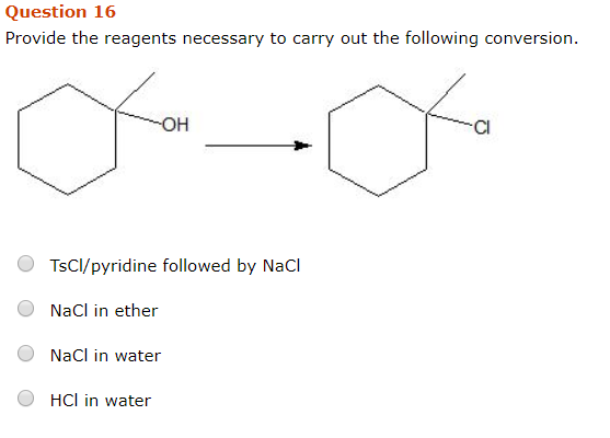 Solved Question 16 necessary to carry out the following | Chegg.com
