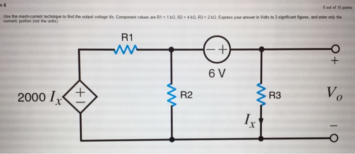 Solved Use the mesh-current technique to find the output | Chegg.com
