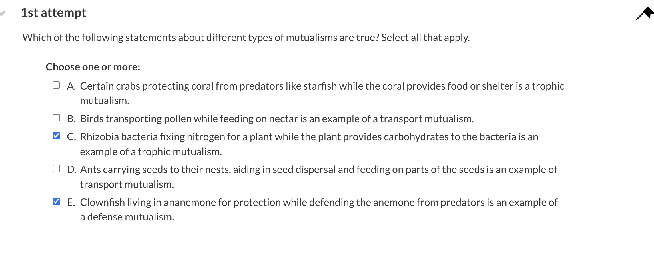 Solved 1st attempt Which of the following statements about | Chegg.com