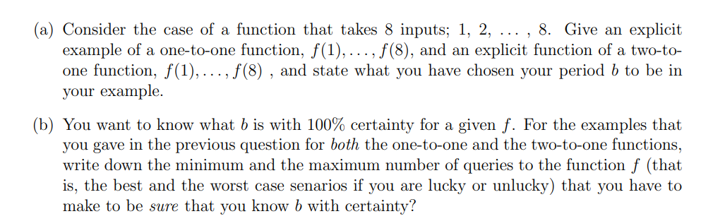 Solved You are given an unknown blackbox function f that is | Chegg.com