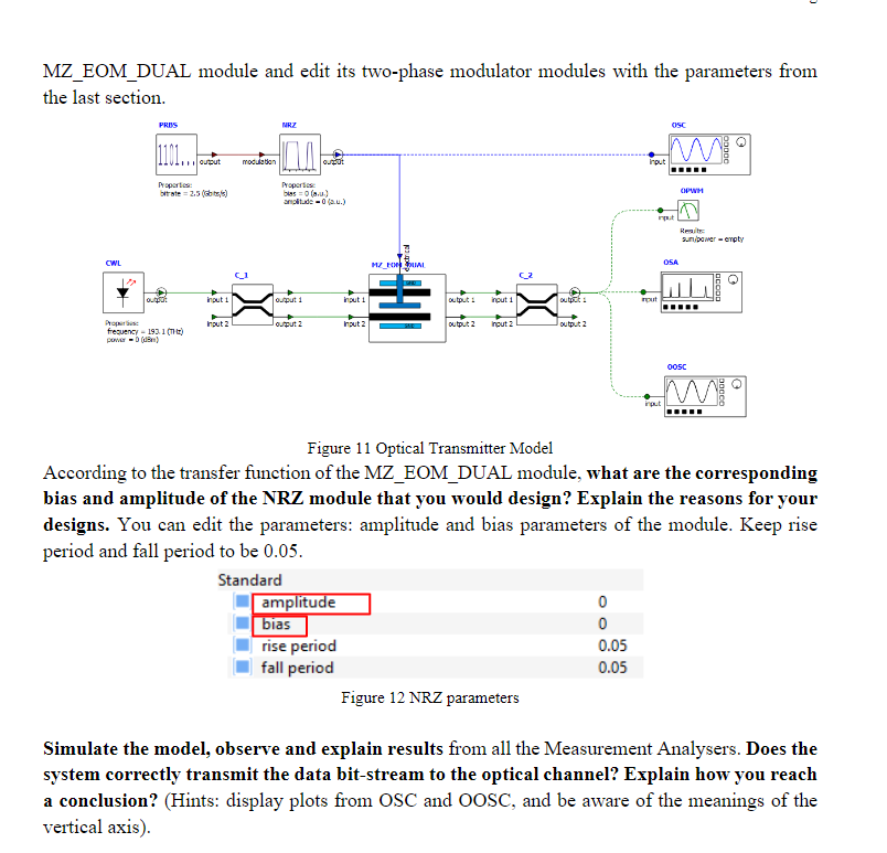 MZ_EOM_DUAL module and edit its two-phase modulator | Chegg.com