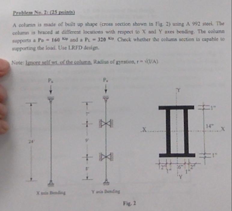 Solved A column is mase of built up shxpe (cross section | Chegg.com