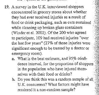 Solved 19, A survey in the U.K. interviewed shoppers | Chegg.com