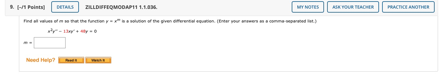 Solved Find all values of m so that the function y = xm is a | Chegg.com