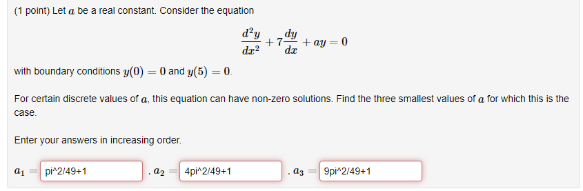 Solved Let aa be a real constant. Consider the | Chegg.com