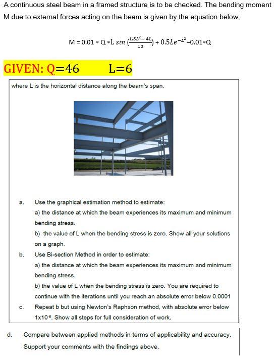 Solved A continuous steel beam in a framed structure is to | Chegg.com