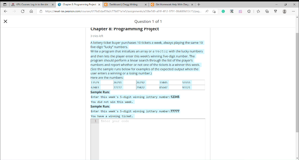Solved KPU X KPU Courses: Log in to the site Chapter & | Chegg.com