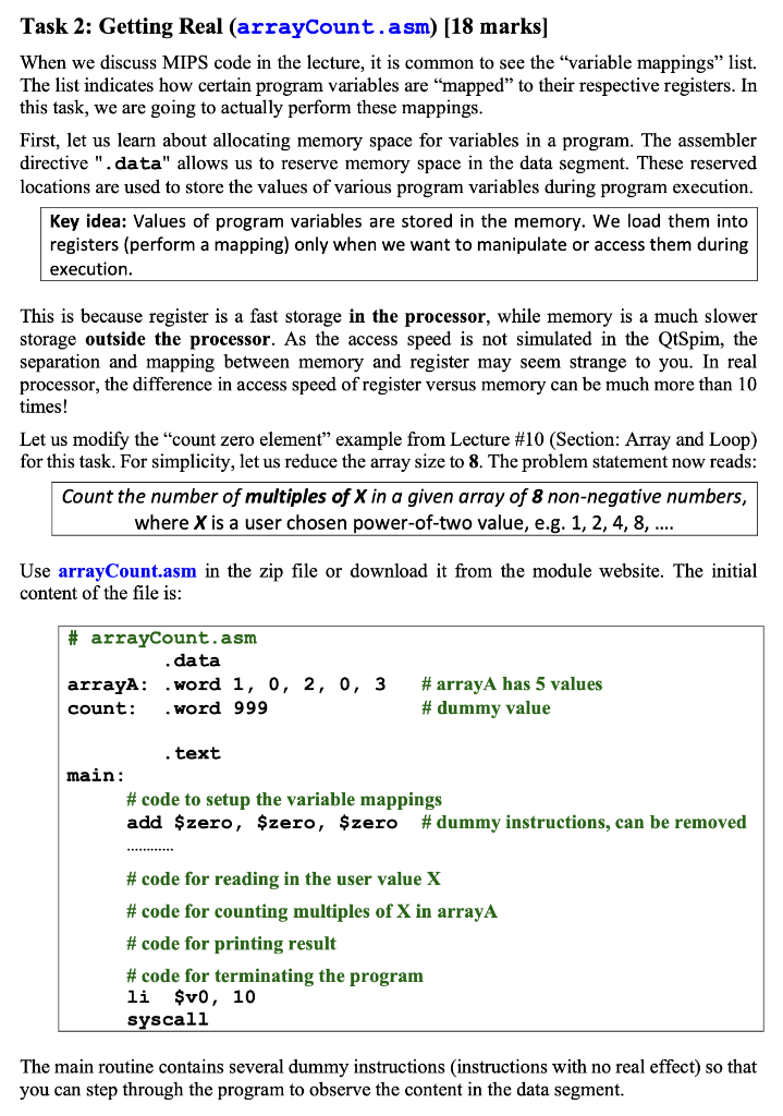 Solved Key idea: Values of program variables are stored in | Chegg.com