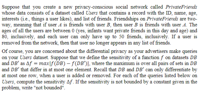 Suppose that you create a new privacy-conscious | Chegg.com