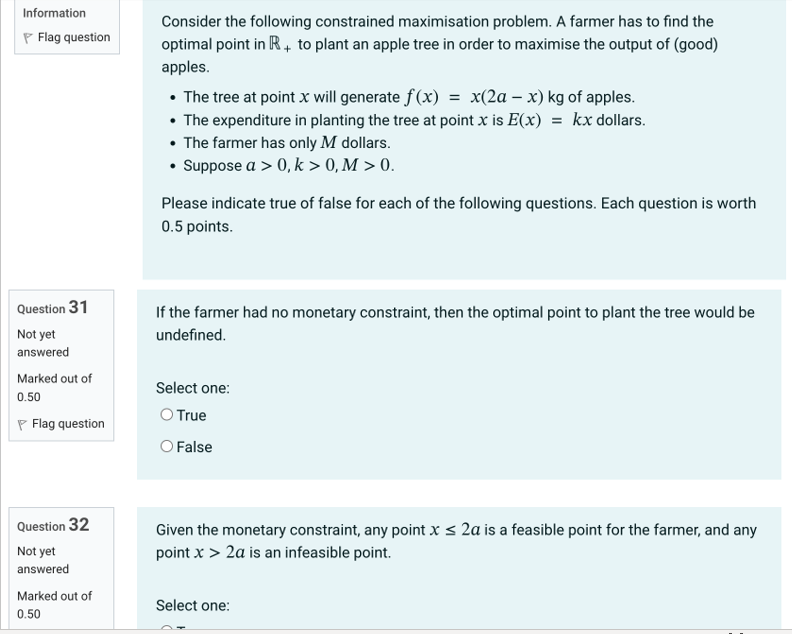 Solved Consider the following constrained maximisation | Chegg.com