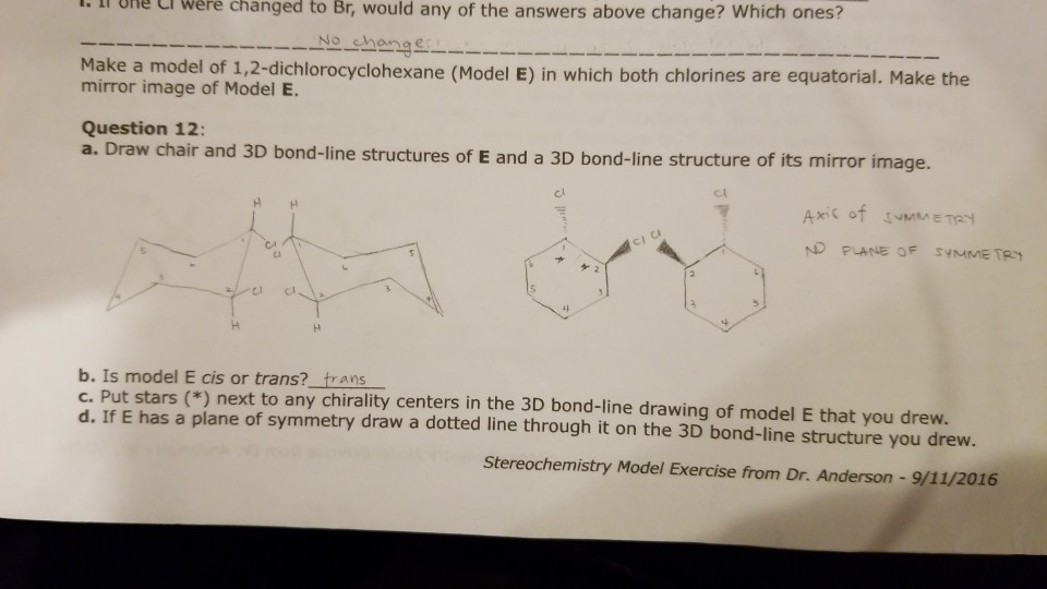 Solved Assemble a model of 1,4-dichlorocyclohexane with both | Chegg.com