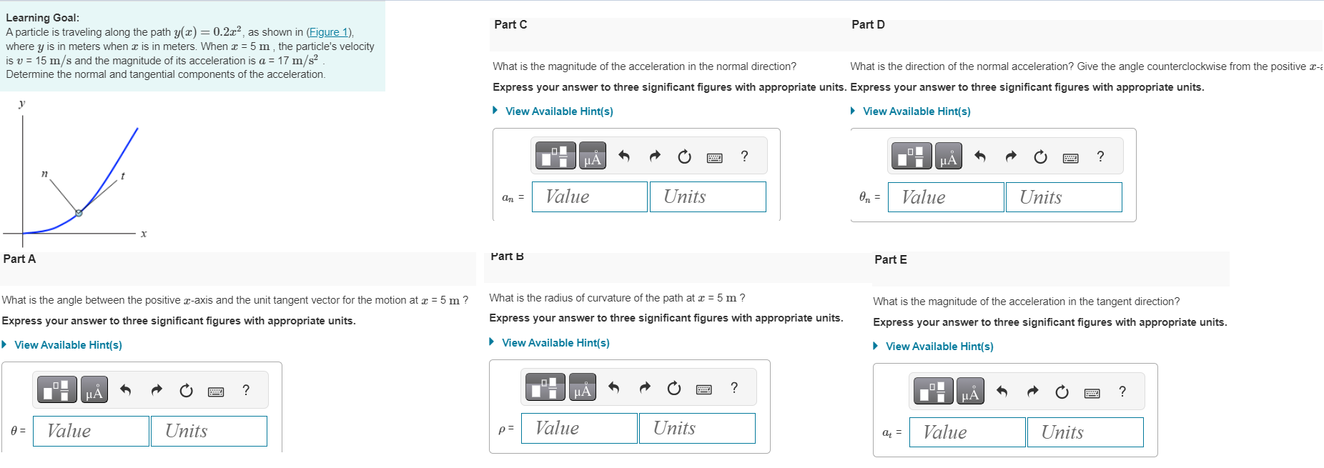 Solved Learning Goal: A particle is traveling along the path | Chegg.com