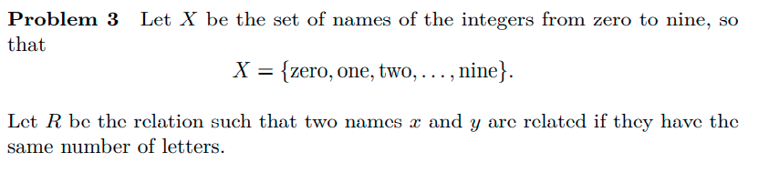 Solved Problem 3 Let X be the set of names of the integers | Chegg.com