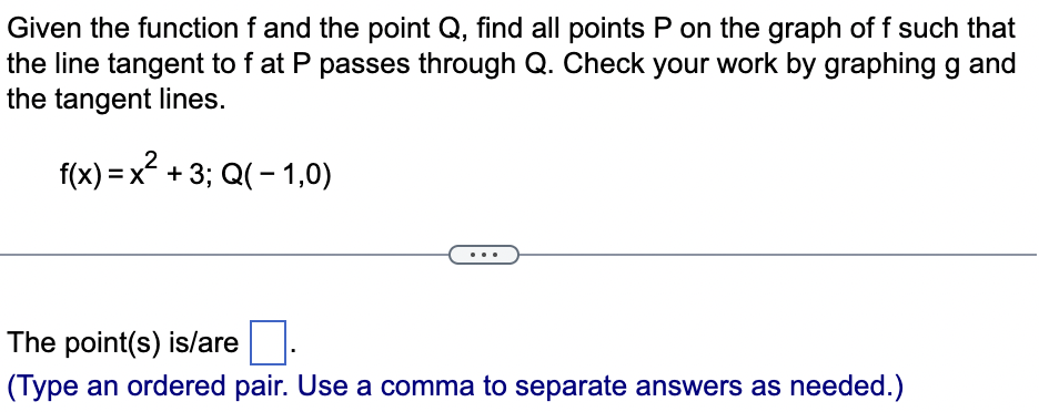 Solved Given the function f and the point Q, find all points | Chegg.com