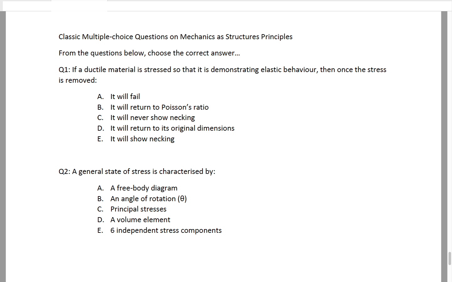 Solved Classic Multiple-choice Questions on Mechanics as | Chegg.com