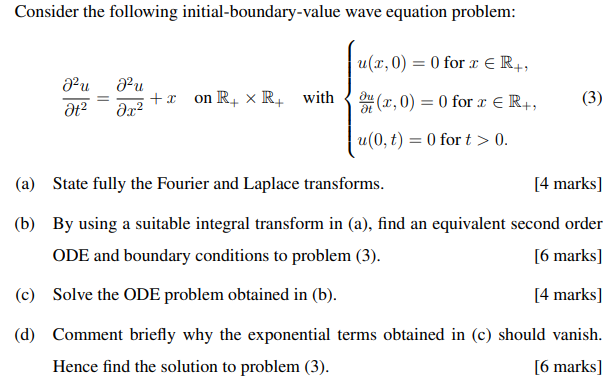 Solved Consider the following initial-boundary-value wave | Chegg.com