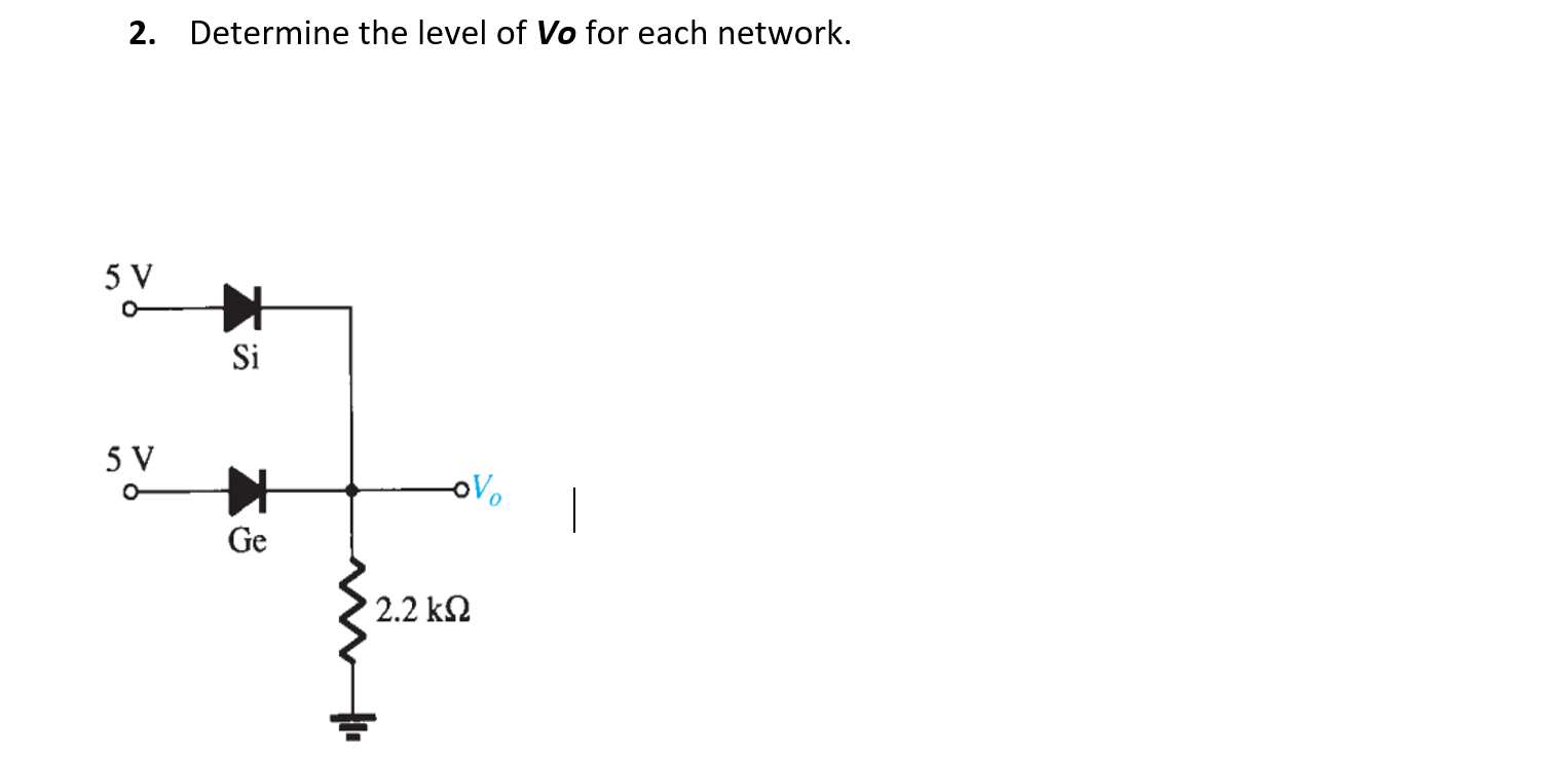 Solved 2. Determine the level of Vo for each network. | Chegg.com